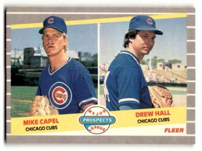 1989 Fleer #643 Mike Capel / Drew Hall MLP, RC Chicago Cubs Baseball ID ...