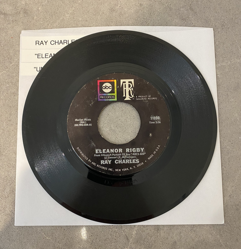 Ray Charles - Soulful Rendition of " Eleanor Rigby " The Beatles 45 RPM ...