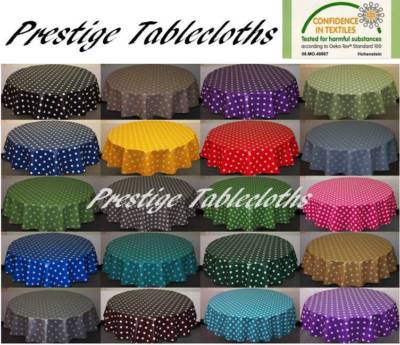 Round Polka Dot Spots PVC Vinyl Tablecloth ALL SIZES by PRESTIGE ...