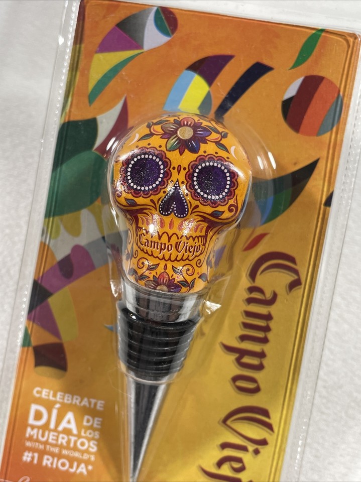 Campo Viejo - Day Of The Dead Skull Wine Bottle Stopper - Dia De Los ...