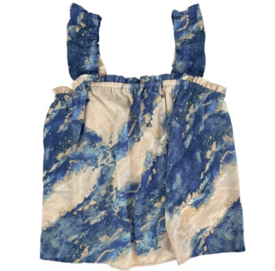 2xl LuLaRoe Daisy Tank ruffle straps blue tie dye swirl fit 22/24 crepe ...