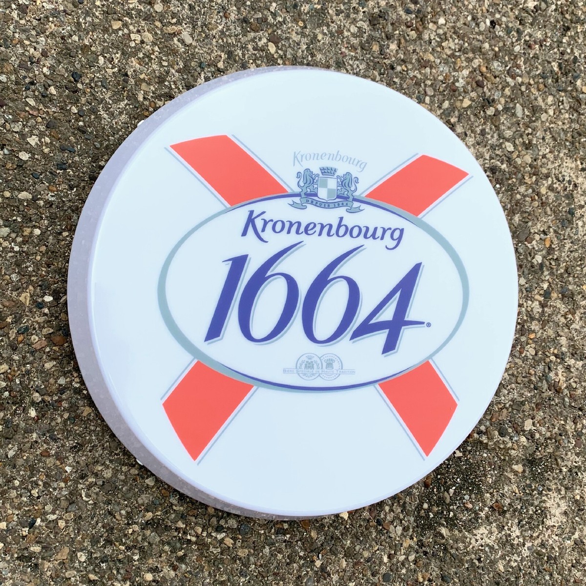 Kronenbourg Beer Logo KRONENBOURG 1664 Light Up LED Bar Sign Pub Beer
