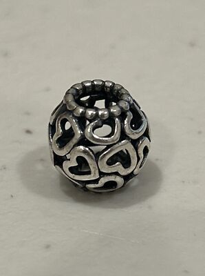 Authentic Pandora 925 Open Hearts Bead charm 790964 | eBay