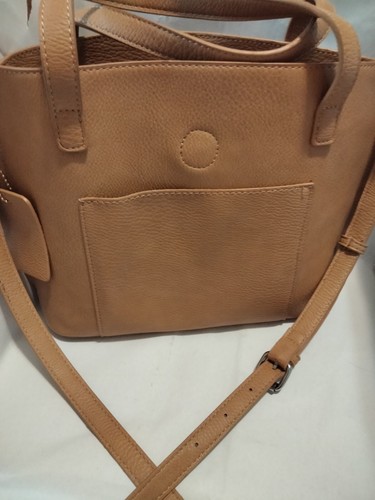 vegan leather shoulder purse women Medium Size Tan Color | eBay