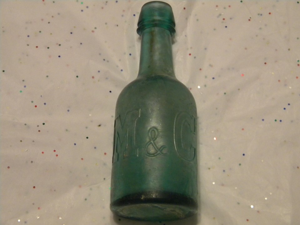 Antique RARE Moroney & Conner Green Philada. Squat Blob Top Bottle | eBay