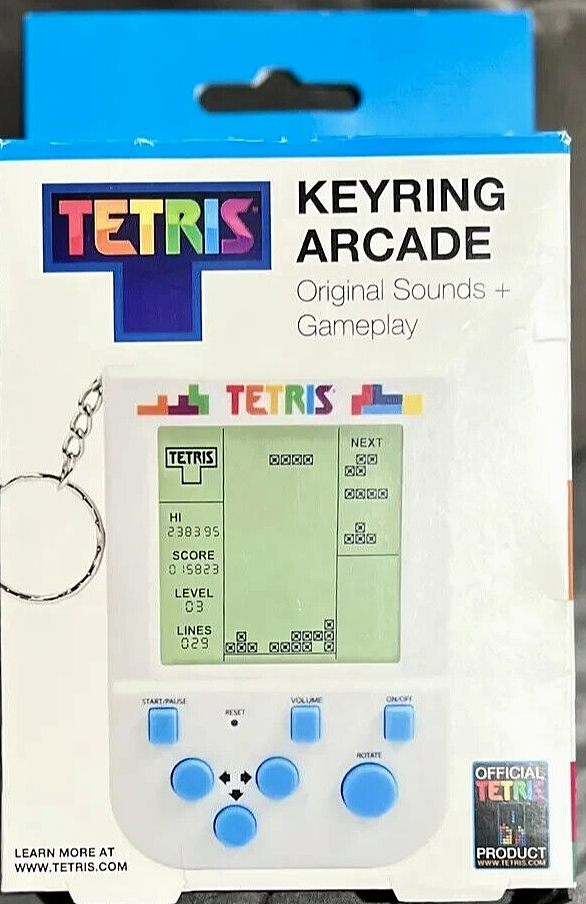 NIB Official Tetris Keyring Arcade Portable Handheld Travel Game Tested ...