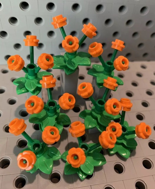 Lego Orange Flowers With Ivy Green Leaves Plant Bush Garden Greenery ...