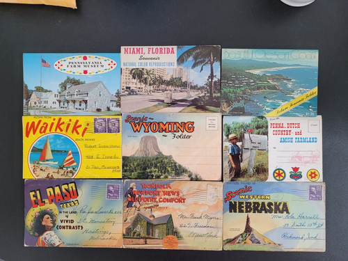 Vintage Lot (18) UNITED STATES POSTCARD FOLDERS | eBay