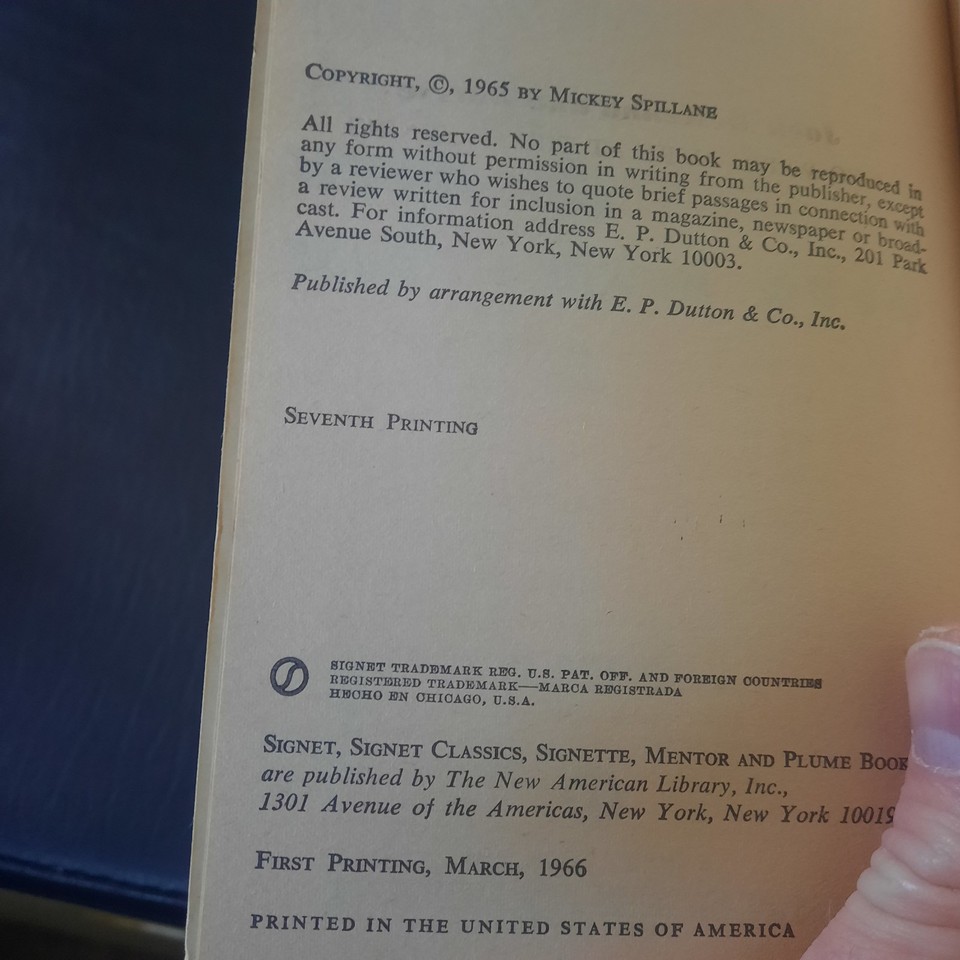 Mickey Spillane Death Dealers Tiger Mann Mystery Paperback Signet 7th ...