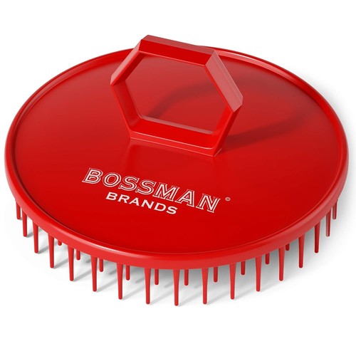 Bossman Scalp Massager & Shampoo Brush (3 inch, Red) – Exfoliator ...
