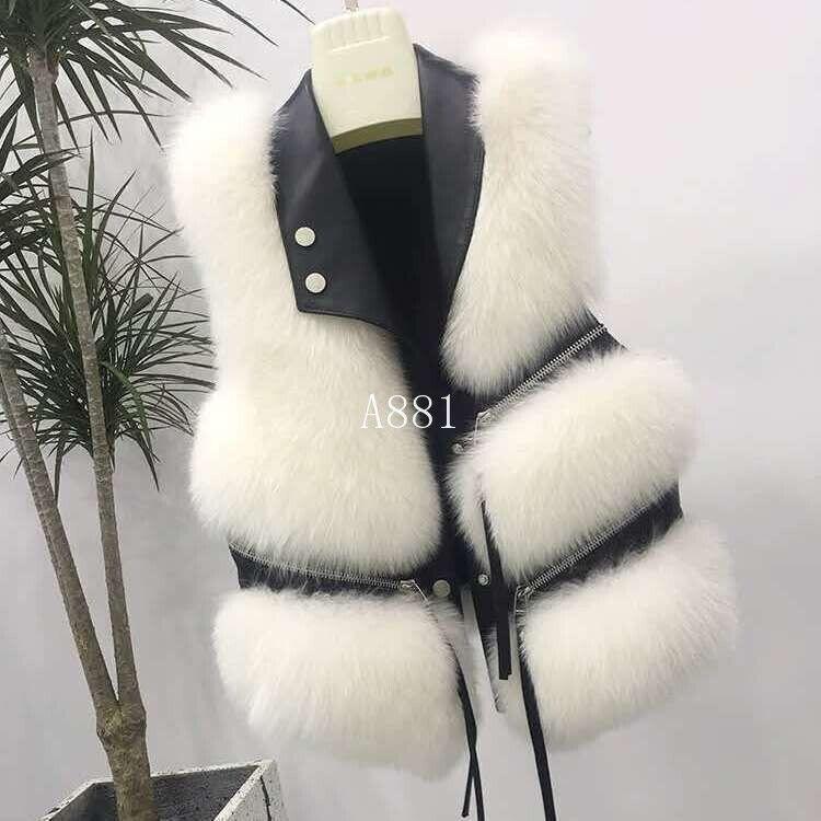 Chic Women's Faux Fur Vest Coat Shawl Collar Metal Decor Pieced ...