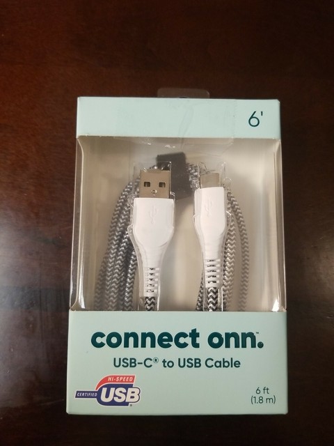 Connect ONN Usb-c to USB Braided 6 FT Long High Speed Cable - for sale ...