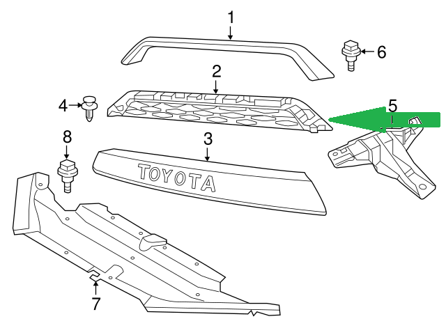 2020-2022 TOYOTA 4RUNNER Front Bumper TRD Upper Mesh Grille PZ327-35055 ...
