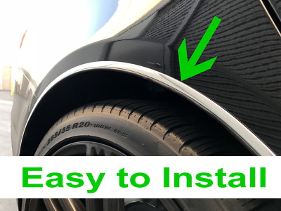 Fit 2007-2018 AUDI Chrome L-SHAPE Wheel Well Fender Trim Molding Kit ...