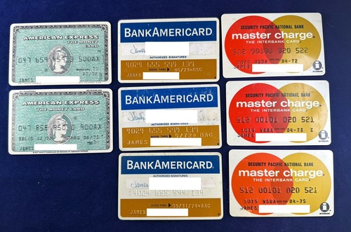 Vintage Credit Card Lot Of 8 American Express Master Charge Bank ...