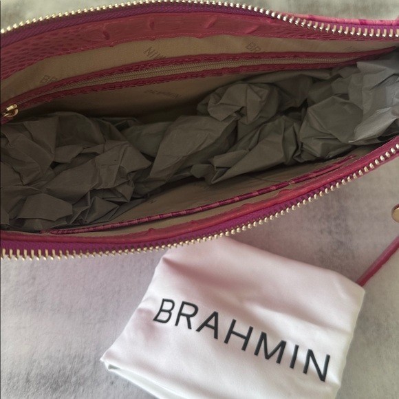 Brahmin Shayna Hibiscus Ombre Genuine Croc-embossed Leather Crossbody ...
