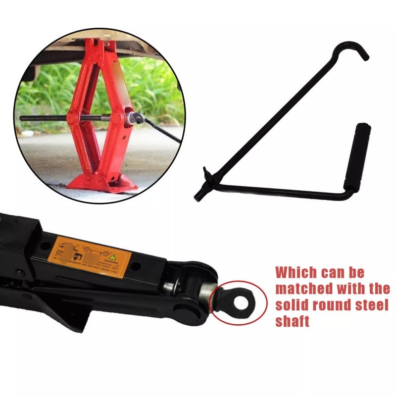 Folding Scissor Auto Tire Car Wheel Jack Crank Lever Handle Lift Rod ...