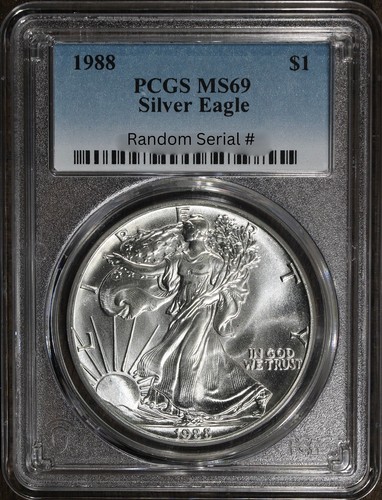 1988 (MS69) American Silver Eagle PCGS $1 ASE - Random Serial Number | eBay