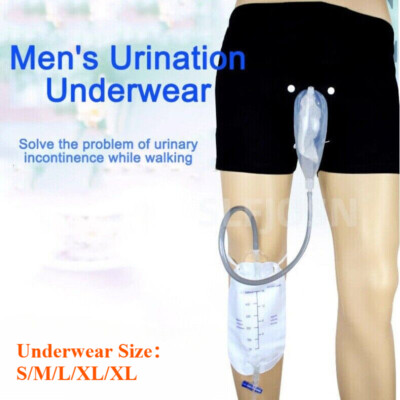 Male Urinal Leg Bag Incontinence Men's Silicon Urine Collector 2X500ml ...