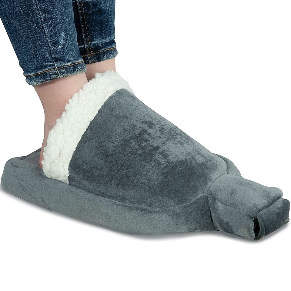 Heated Foot Warmer - Hot Water bottle Foot Muff Snug feet warmer Grey ...