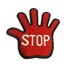 Red Hand Stop Symbol Iron On Embroidered Applique Patch w/ Red & White ...