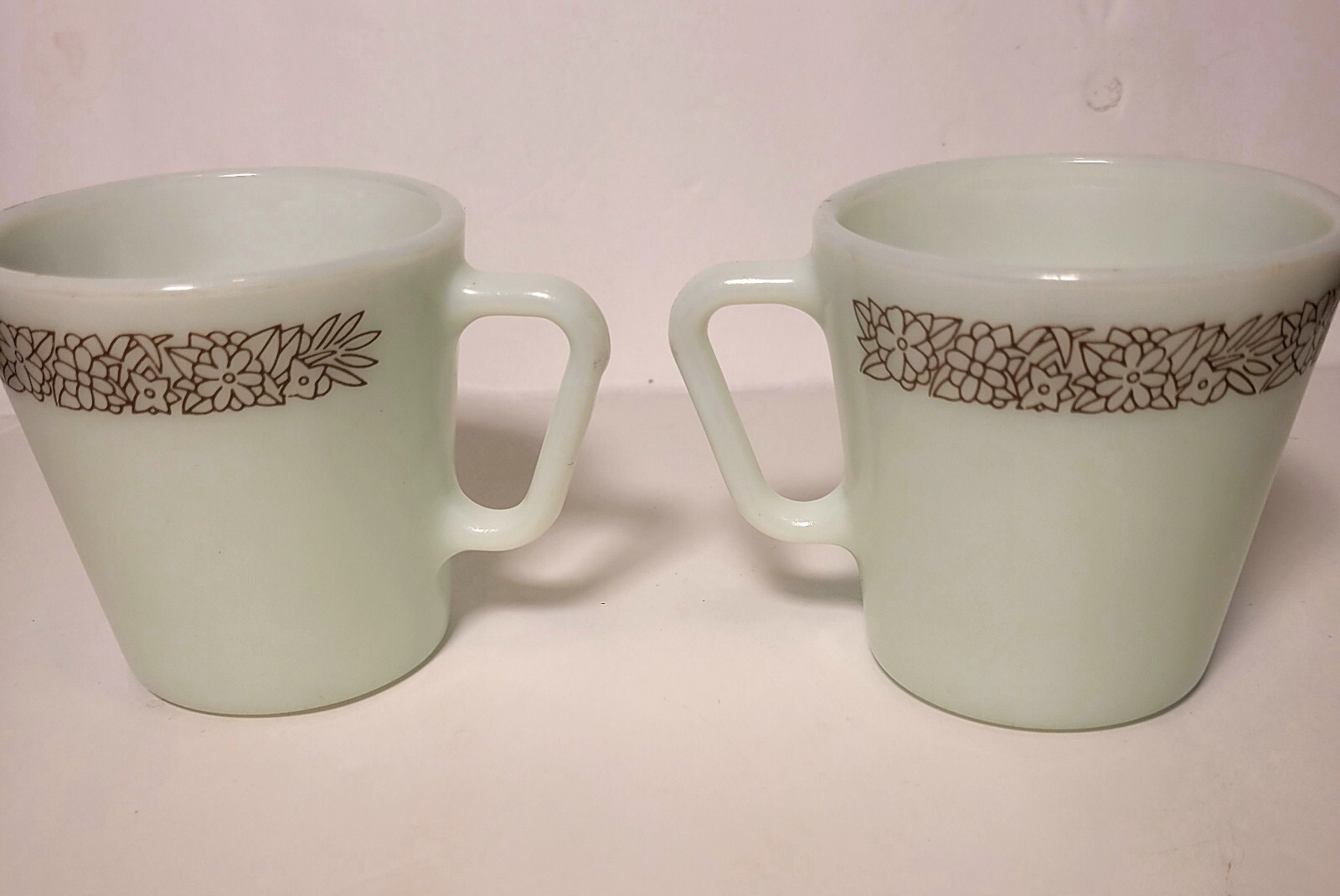 Pyrex Woodland Mugs Set of 2 Vintage Milk Glass Coffee Cups 8-oz | eBay