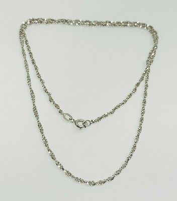 Gorgeous Twin Box Chains Twisted Necklace 55CM Long 925 Silver 5.30 g ...