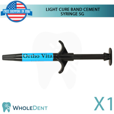 Orthodontic Dental Light Cure Band Cement Syringe Blue Composite 5g ...