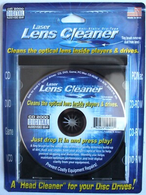 CD 2000 Laser Lens Cleaner for Disc Drives CD DVD GAME PC/MAC Anti ...