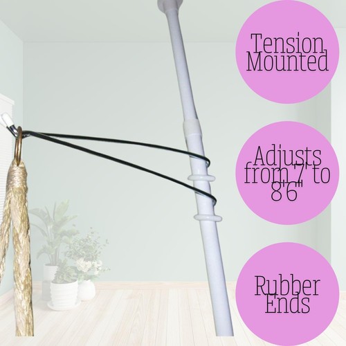 Spring Tension Rod Indoor Plant Pole With 3 Adjustable Arms for sale ...