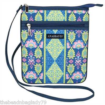 ANA DAVIS ELIZA CROSS BODY BAG BLUE YELLOW PINK NAVY PURSE TABLET TOTE ...