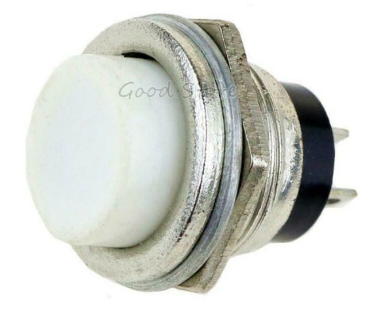 Switch Push Button 16mm Round Metal Momentary Black White Red Green ...