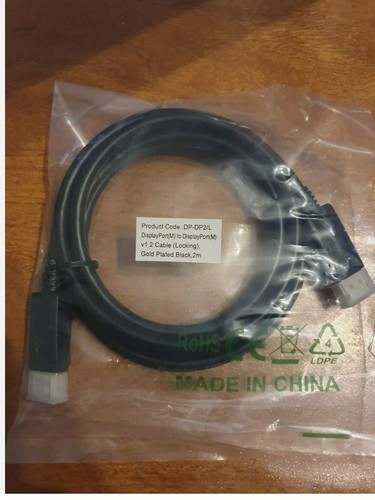 DisplayPort Cable - 2m Display Port Lead DP Male to Male Mac PC Laptop ...