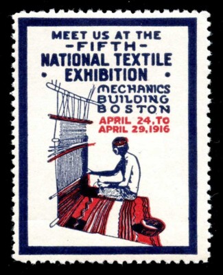 USA Poster Stamp - 1916, Boston - Textile Exhibition | eBay