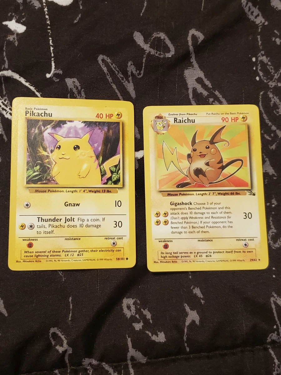 Pokemon Cards Pikachu And Raichu