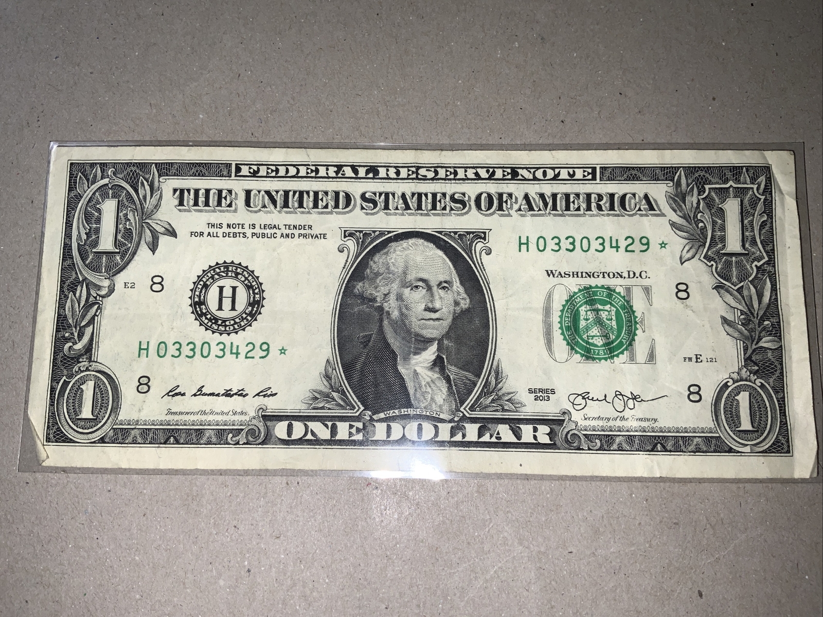 1.00 Star Note Series 2013 H 03303429 | eBay