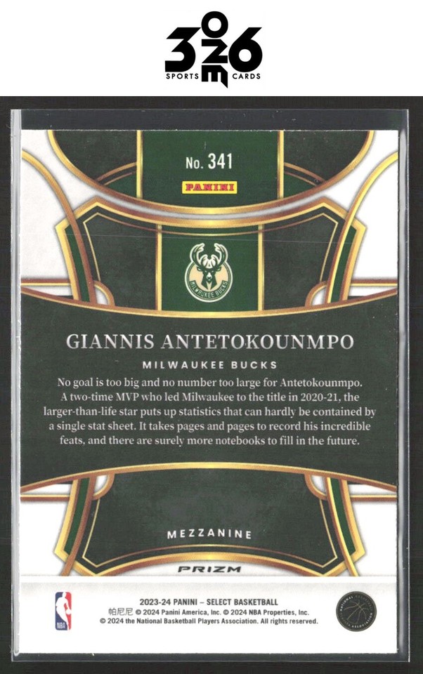 Giannis Antetokounmpo 2023-24 Panini Select Tectonic Prizms #341 | eBay