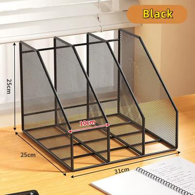 Metal File Rack Office Desk Shelf Standing Desktop File Folder File Box ...