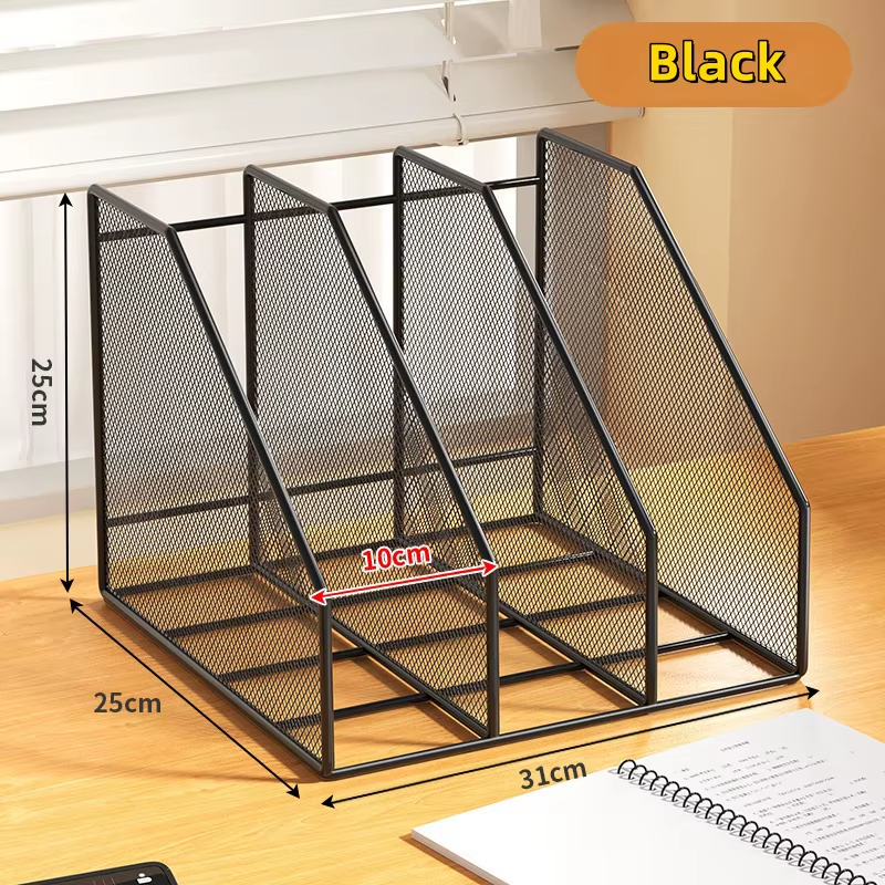 Metal File Rack Office Desk Shelf Standing Desktop File Folder File Box ...
