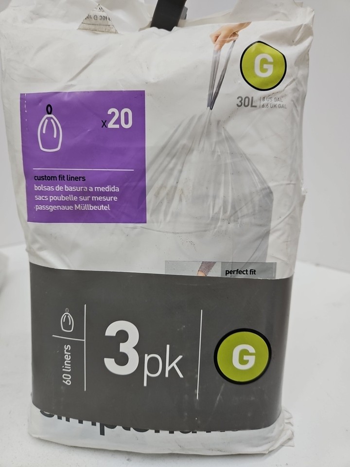 Simplehuman, Can Liners, G, 60 Pack 838810017532| eBay