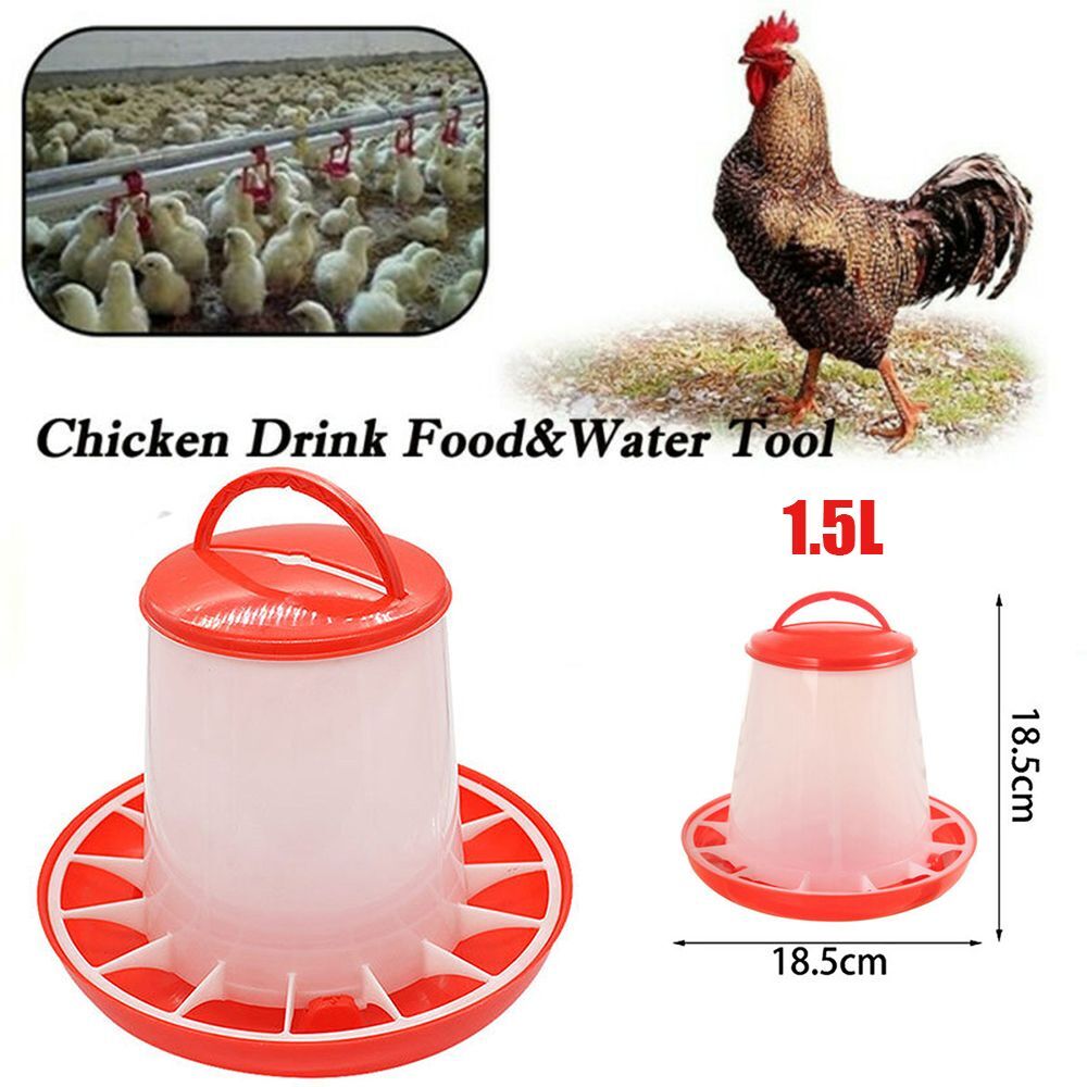 Farmer Plastic Bucket Bird Quail Food Chicken Poultry Feeder Drink ...