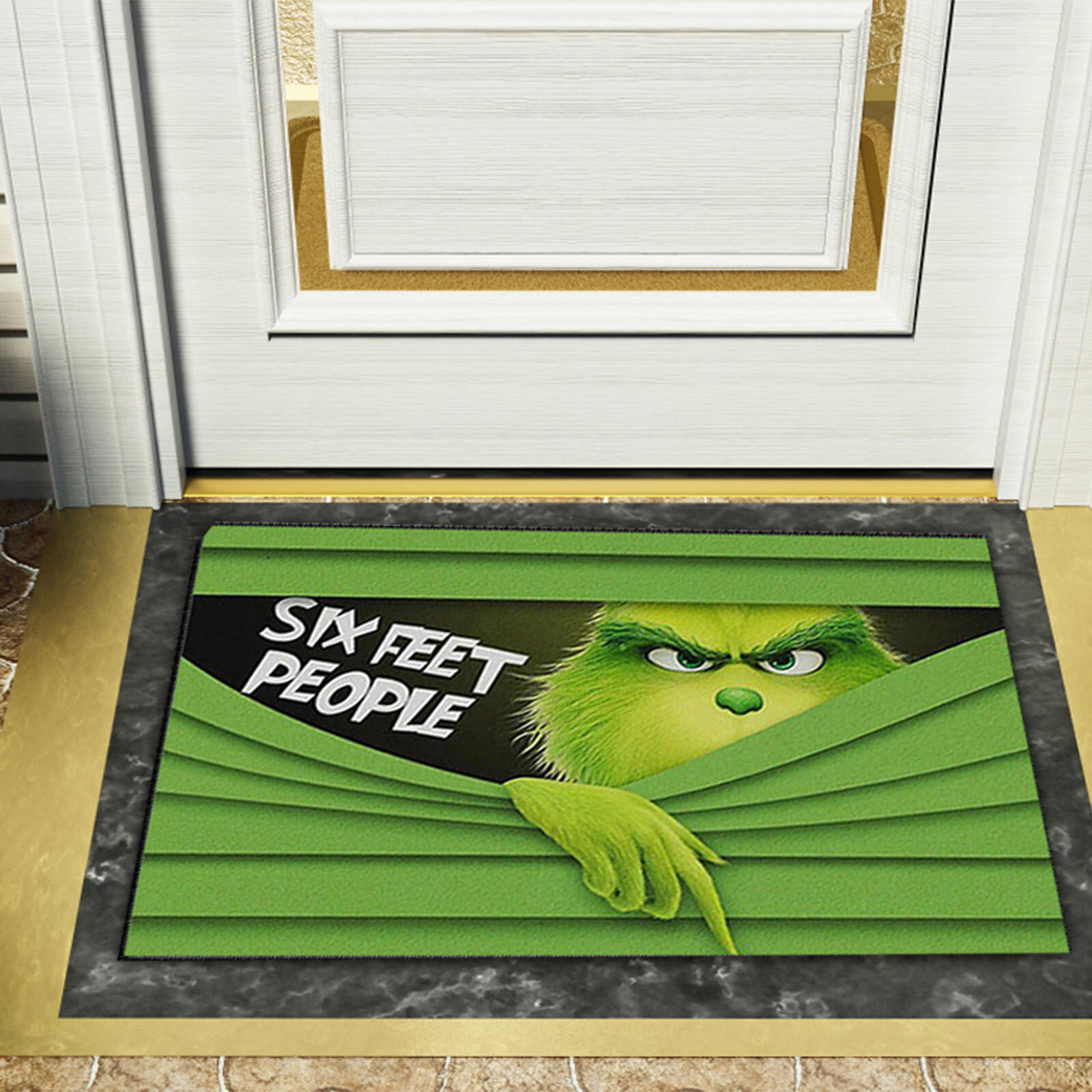 Christmas Grinch-Doormat Front Door Decorations Welcome Blankets Door ...