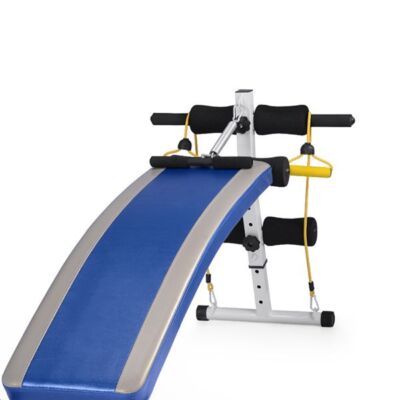 SU Hot Fitness Gym 1.4M Adjustable Sit up Bench Board+Pull Rope Spring ...
