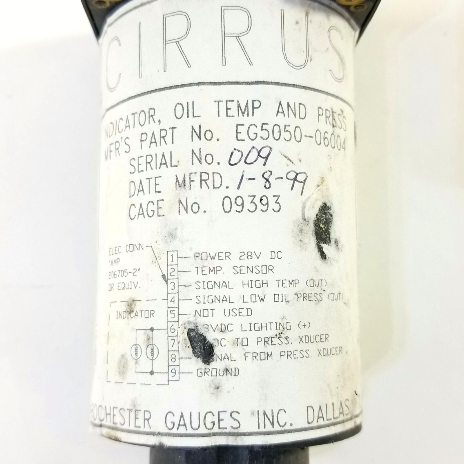 Cirrus SR20 SR22 Indicator, Oil Temp and Pressure P/N EG5050-06004 | eBay