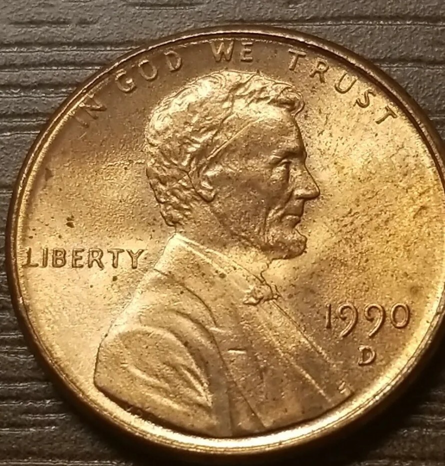 1990 D Penny, RARE BEAUTIFUL Errors , DD , Visual Hairline cracks | eBay