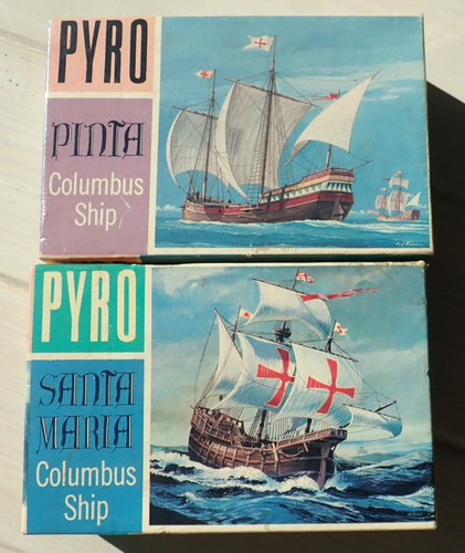 Vintage Pinta AND Santa Maria Columbus Ship Models Pyro 1966 w ...