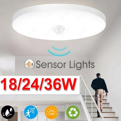Led Ceiling Light PIR Motion Sensor Light Bathroom Kitchen Living Room ...