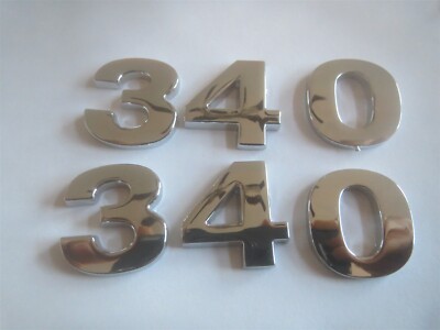 DODGE PLYMOUTH 340 ENGINE SIZE HOOD FENDER CHROME EMBLEMS SET ...