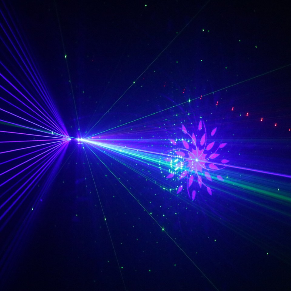 6 Lens RGB Beam Ray Sky Laser Projector Lighting DMX Party DJ Show ...