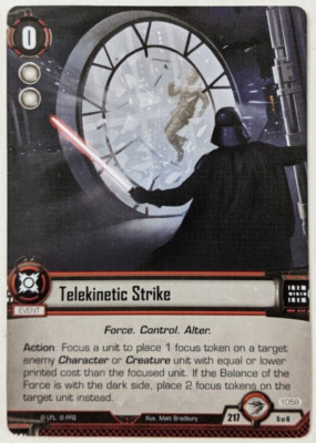 Telekinetic Strike Star Wars LCG Card Game 1058 Galactic Ambitions ...